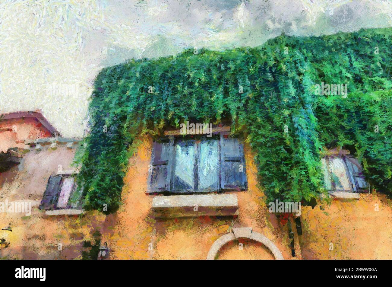 Italian style Colorful Italian style architecture Illustrations creates ...