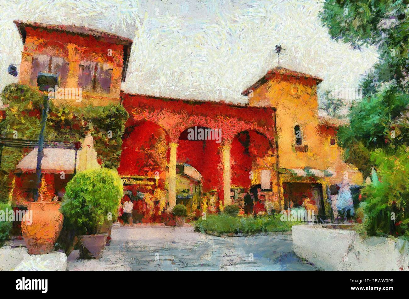Italian style Colorful Italian style architecture Illustrations creates ...