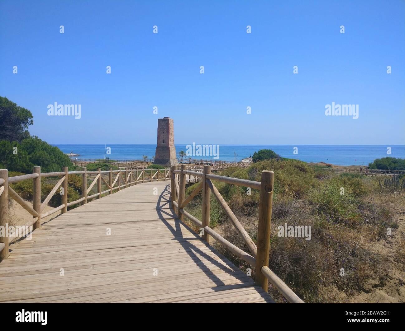 Spanish beach in the sommer Stock Photo - Alamy