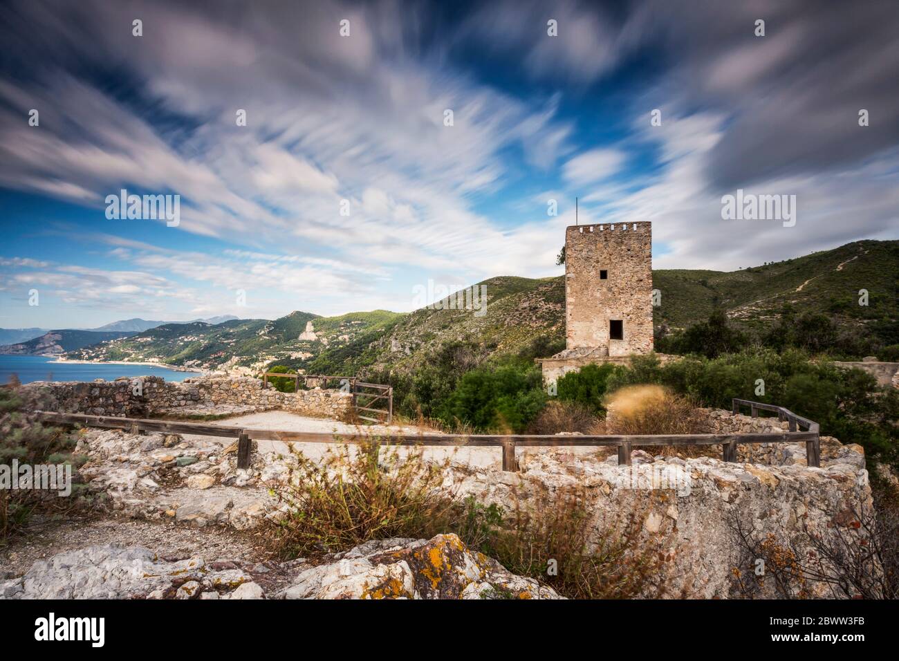 Italy Liguria - Varigotti . Punta Crena Saracen Tower Stock Photo - Alamy