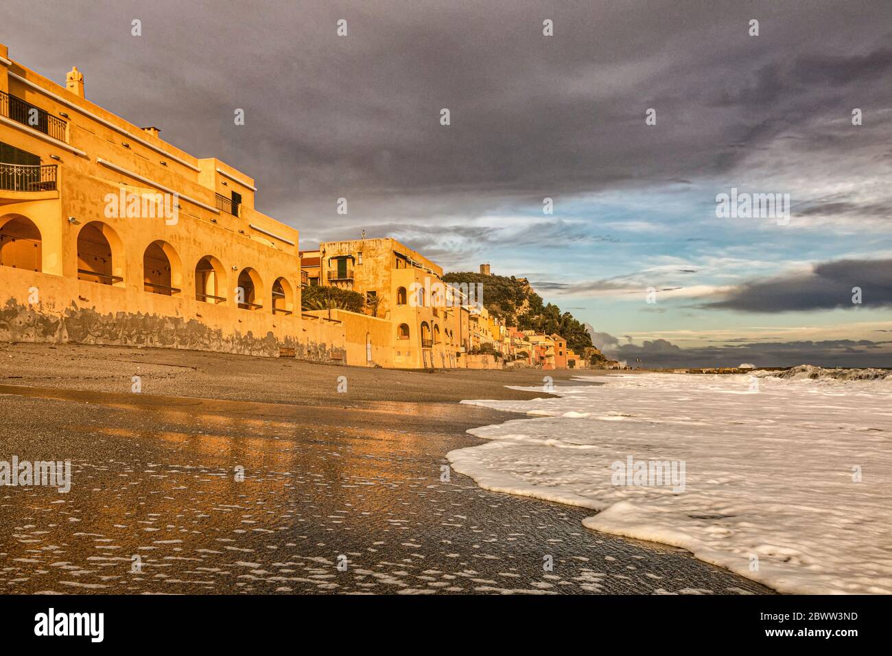 Italy Liguria Varigotti - the marine village of Varigotti and sea Stock ...