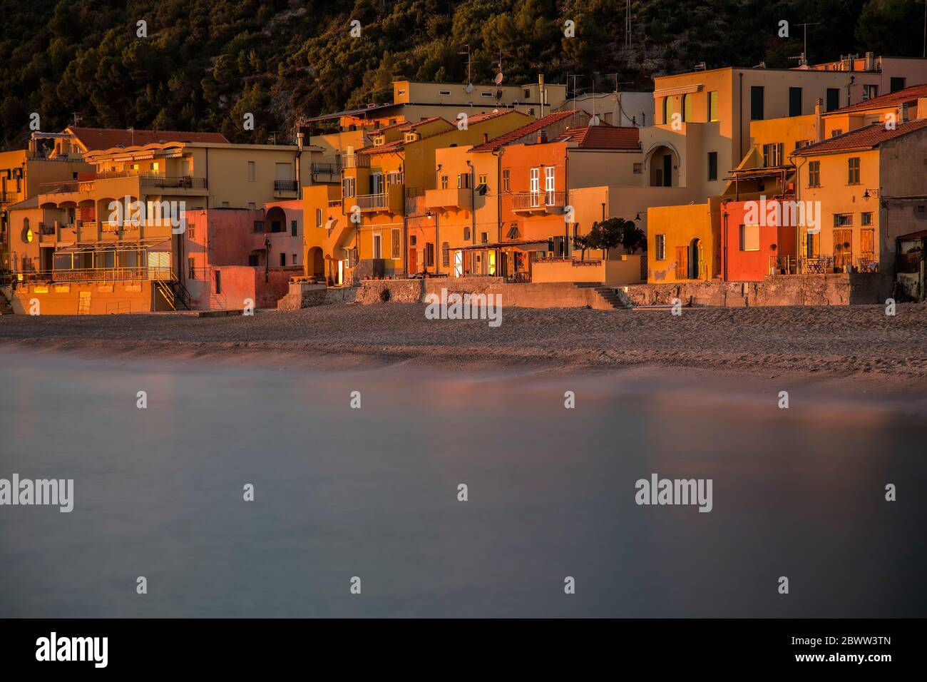 Italy Liguria Varigotti - the marine village of Varigotti and sea Stock ...