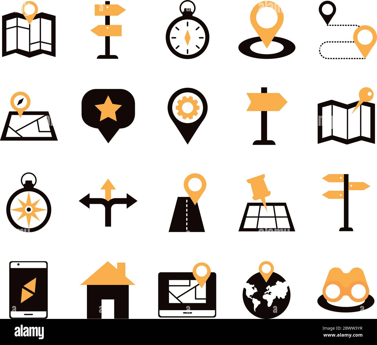 bundle of area and locations set icons Stock Vector Image & Art - Alamy