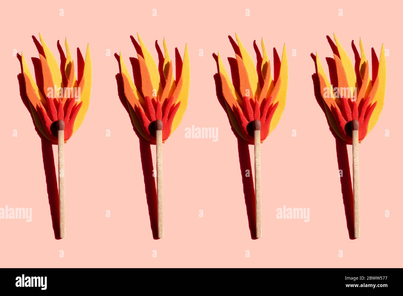 Row four fire flames in hi-res stock photography and images - Alamy