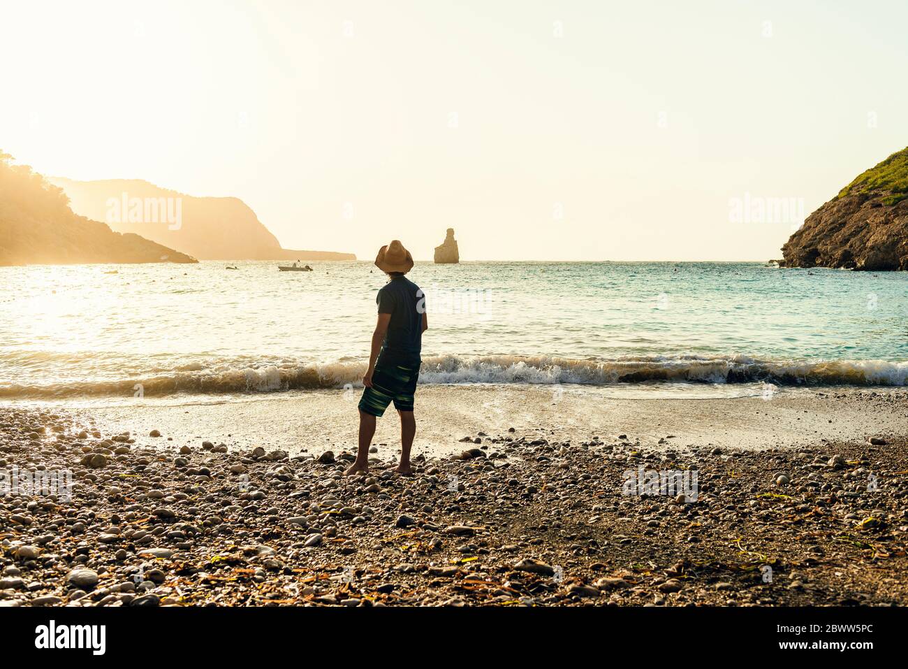Ibiza beach man back view hi-res stock photography and images - Alamy
