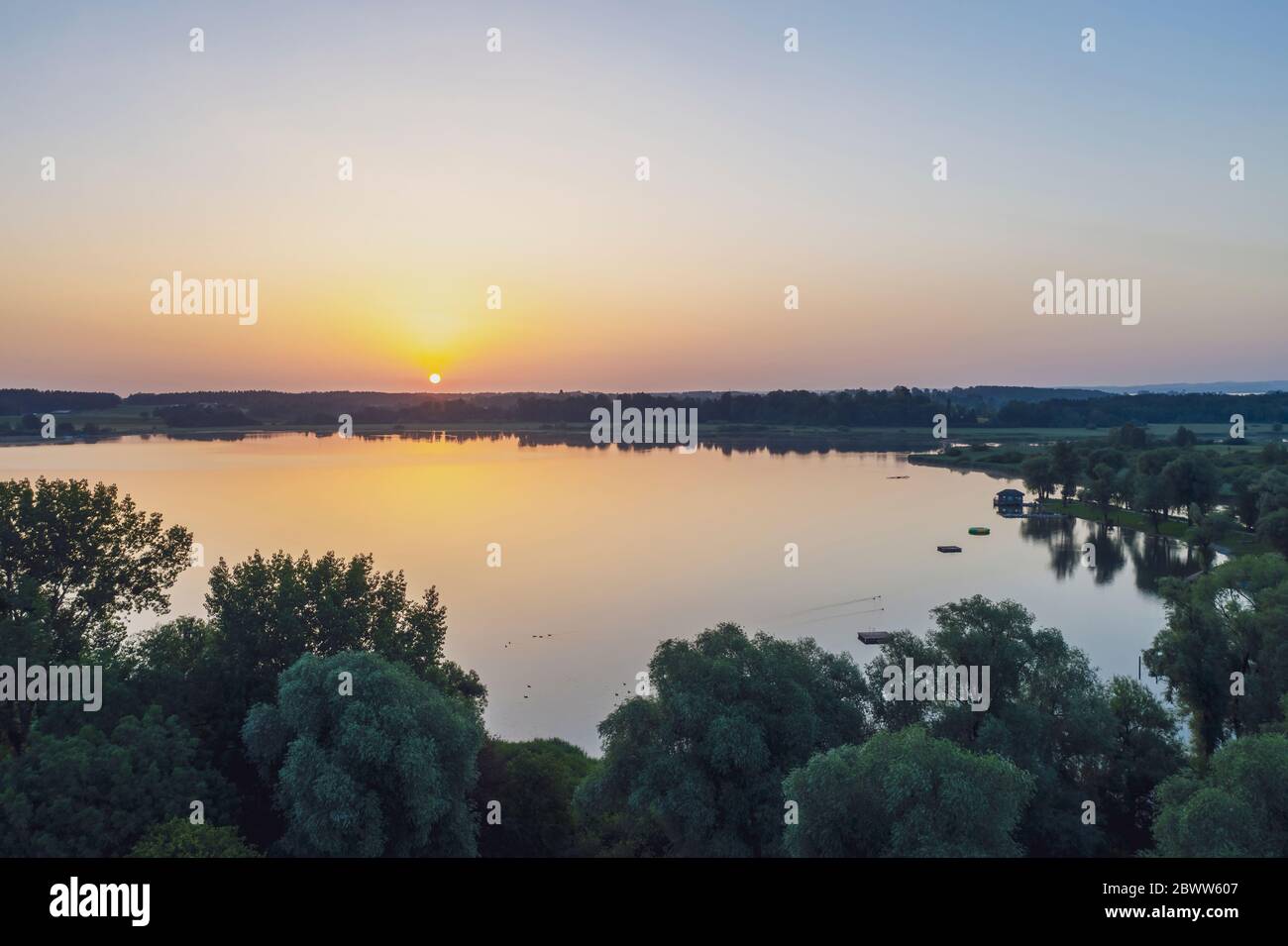 Aerial view chiemsee lake sunrise hi-res stock photography and images ...
