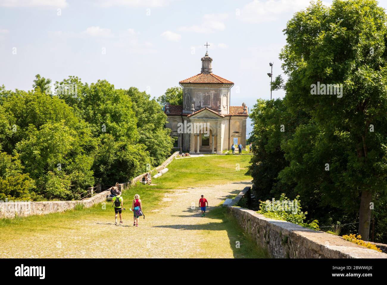 A chapel at pilgrimage village of Santa Maria del Monte on Sacro Monte ...