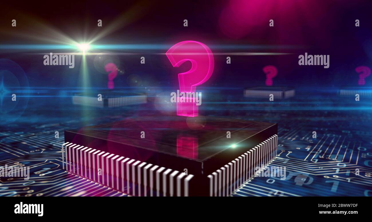 Question mark 3d illustration. Quest sign, searching, help, knowledge ...