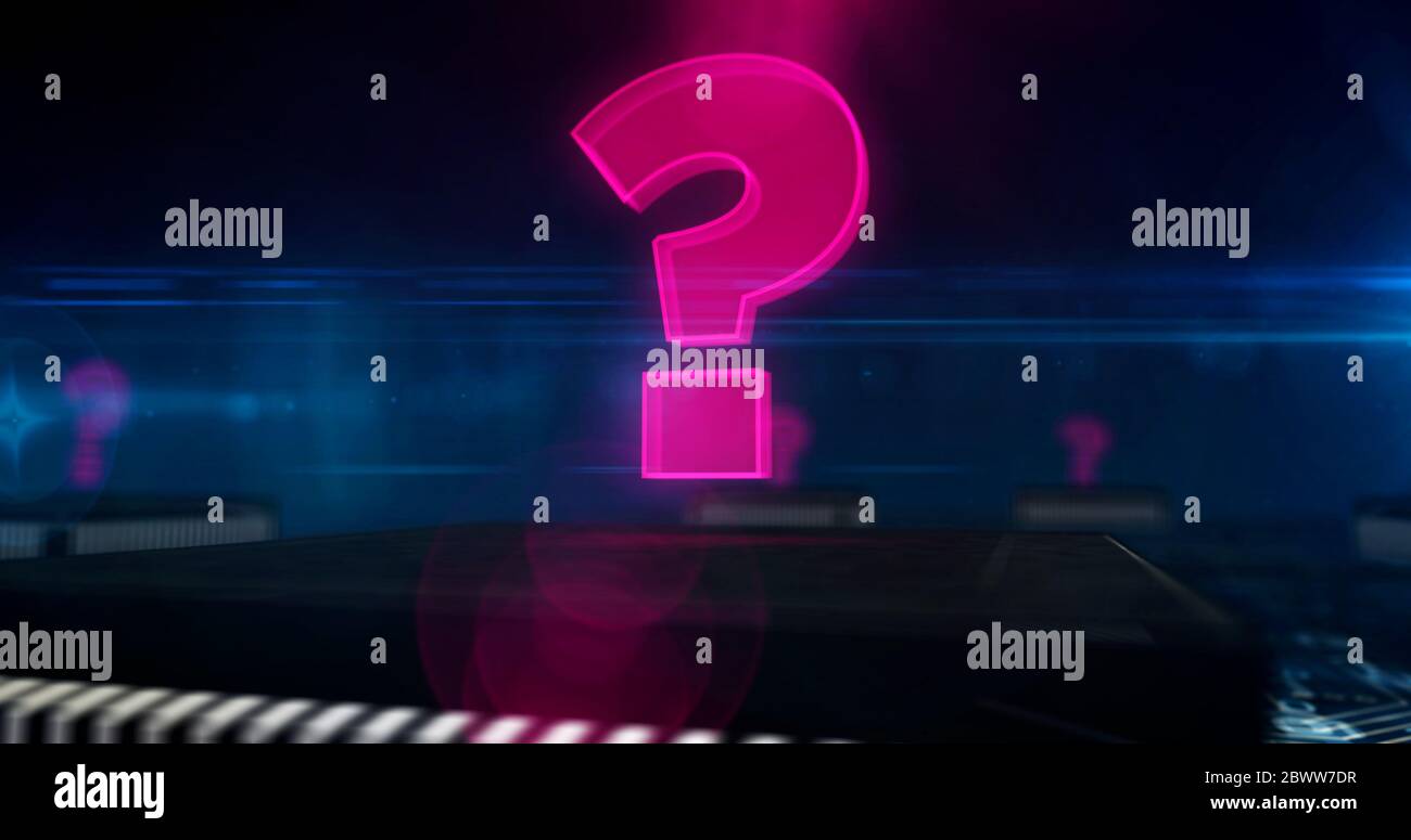 Question mark 3d illustration. Quest sign, searching, help, knowledge ...