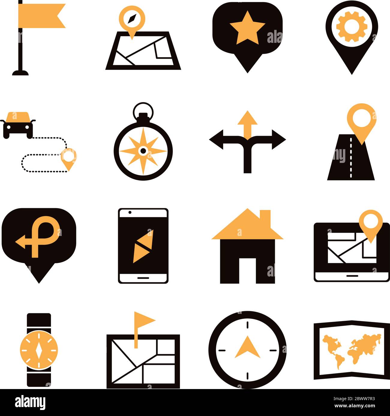 bundle of area and locations set icons Stock Vector Image & Art - Alamy