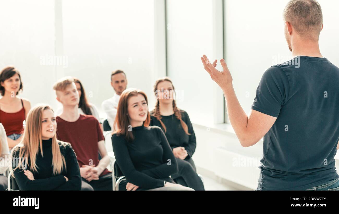 business seminar for young people in a bright conference room Stock ...