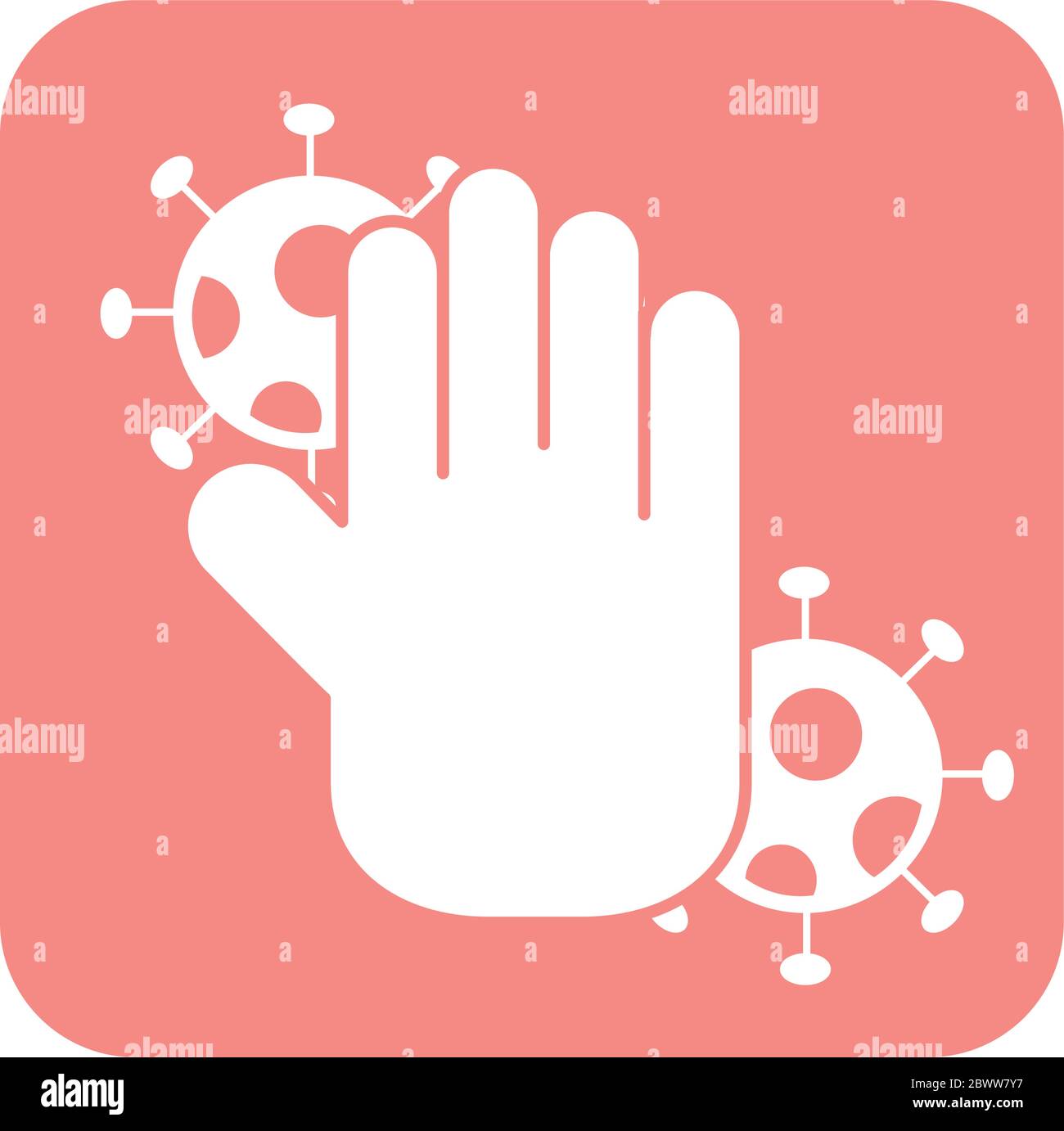 hand with covid19 virus particles line style Stock Vector Image & Art ...