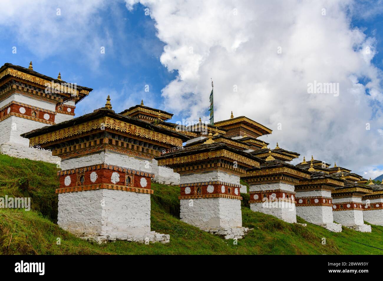 View to Chorten, Bhutan Stock Photo - Alamy