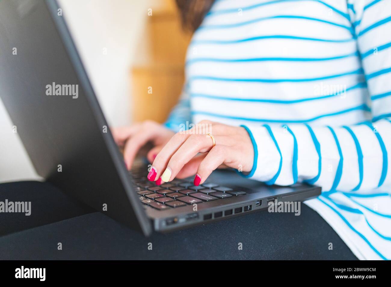 Person typing on keyboard red hi-res stock photography and images - Alamy