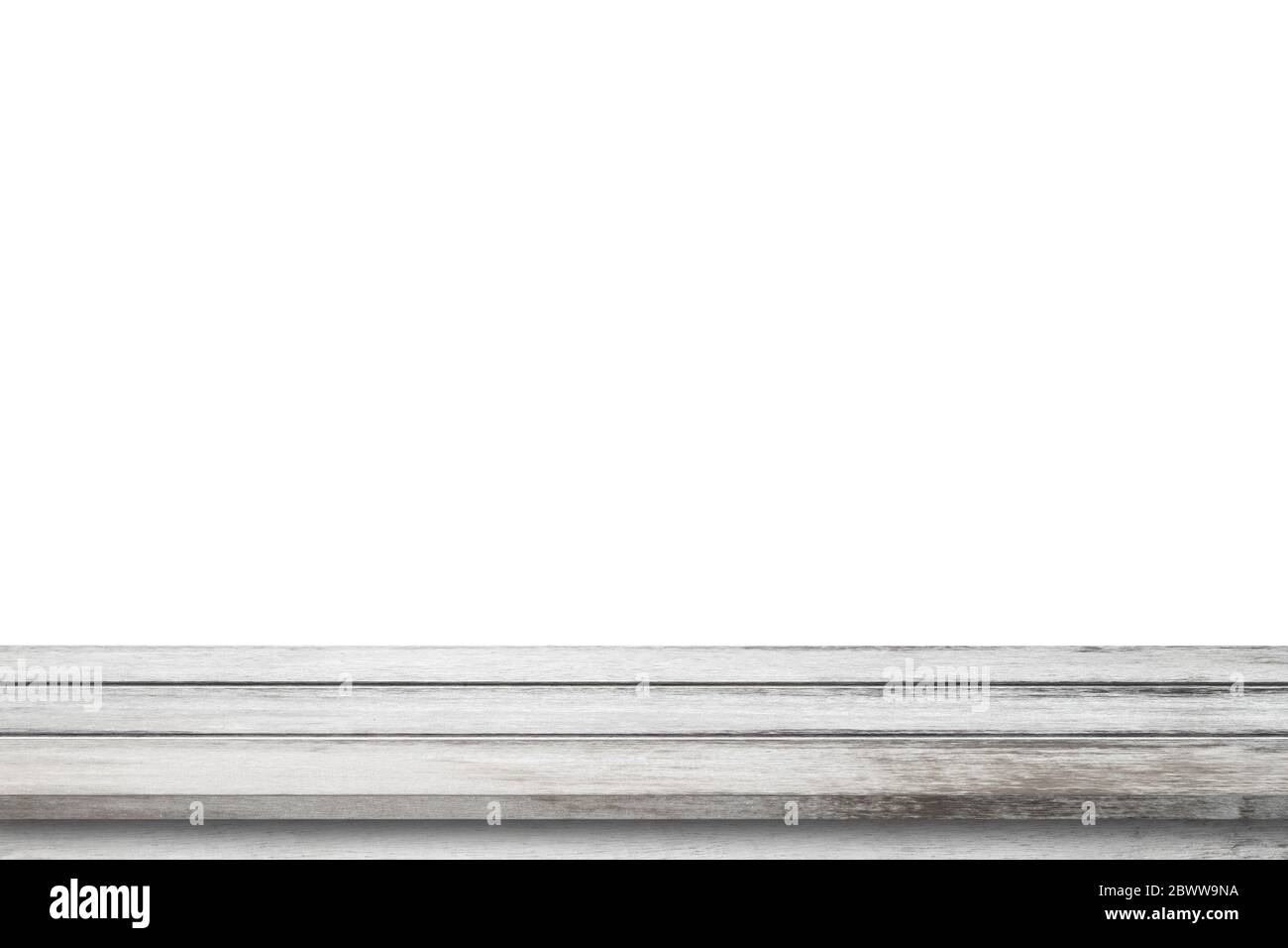 Grey wood table on white background Stock Photo - Alamy