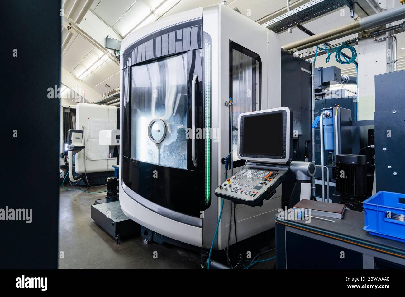 Germany, Bavaria, Munich, Production hall machinery Stock Photo - Alamy