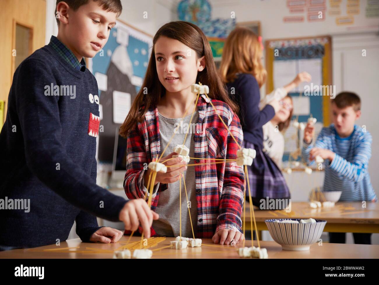 Group of children during a science lesson Stock Photo - Alamy