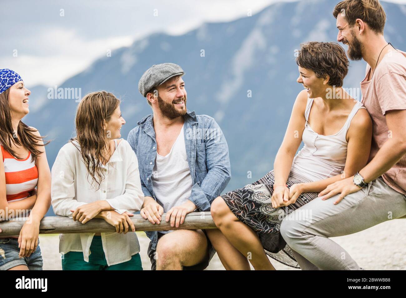 Happy friends in the mountains, Achenkirch, Austria Stock Photo - Alamy
