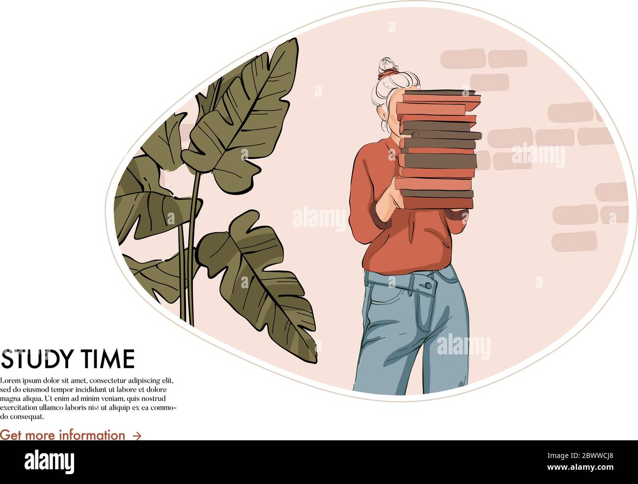 Woman reading book illustration, Girl on weekend quote concept ...