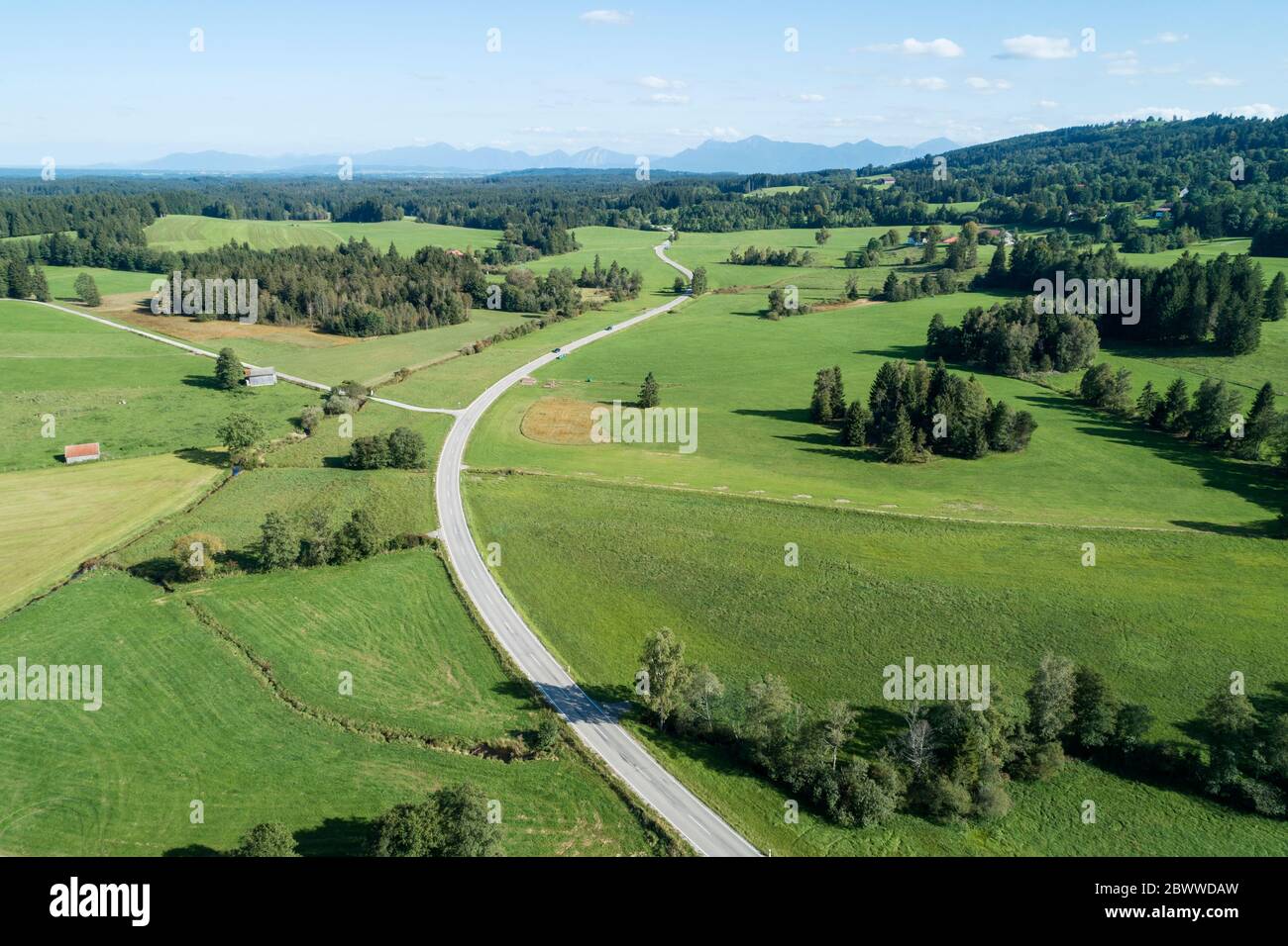 Aerial drone view rural road hi-res stock photography and images - Alamy