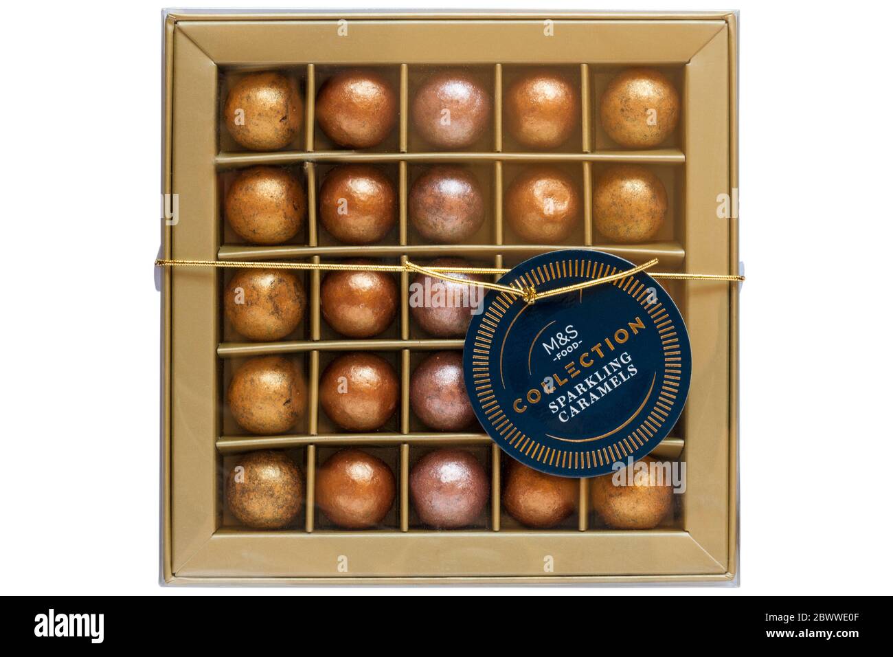 Box of M&S Collection Sparkling Caramels isolated on white background ...