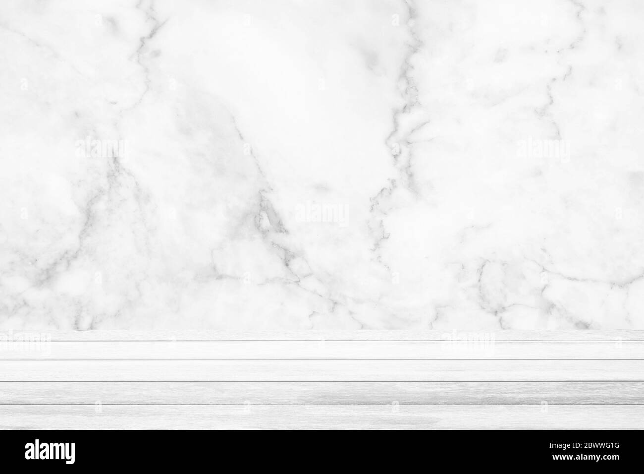 White Wood Table with Marble Texture Background, Suitable for Product ...