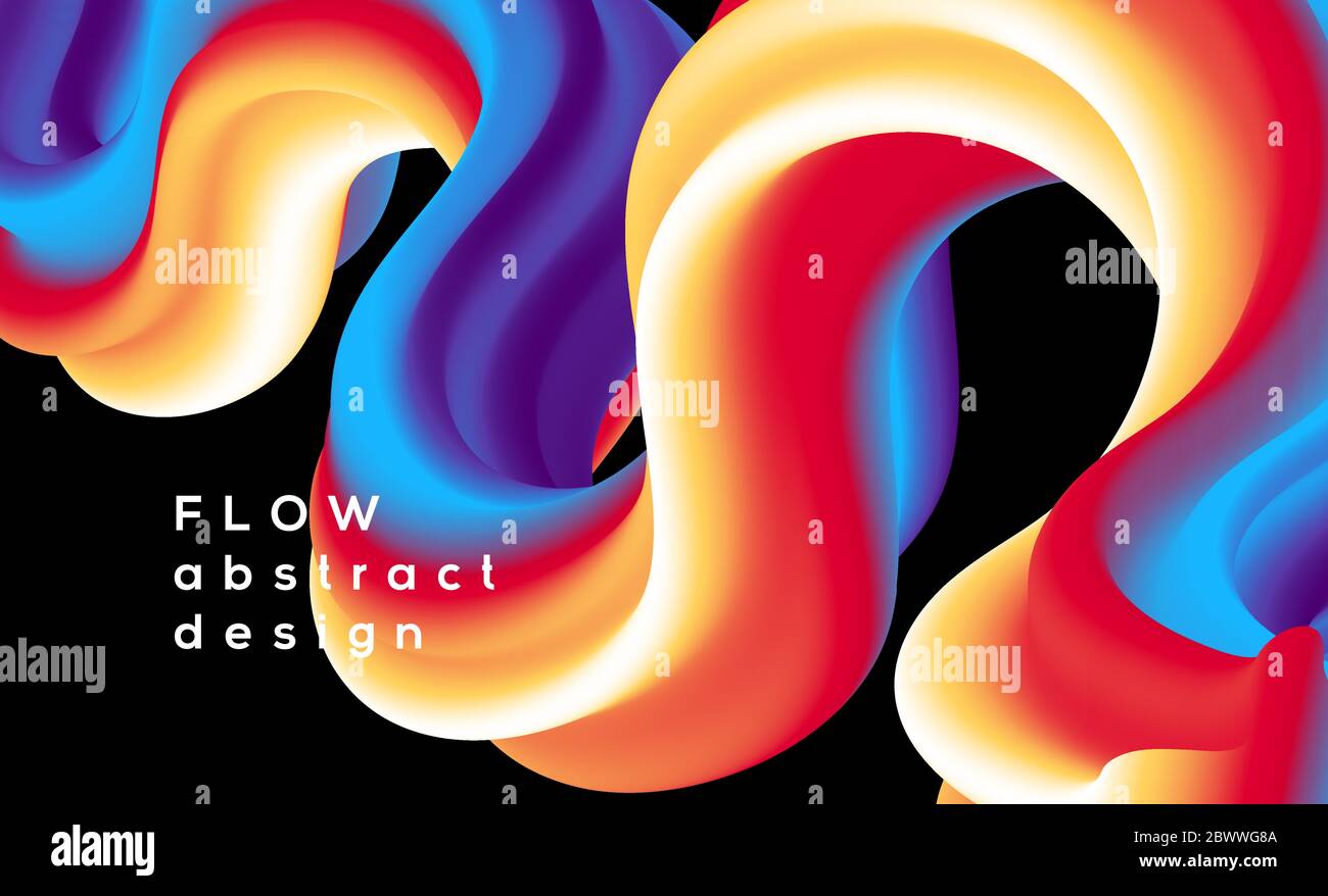 Modern Black abstract design background Flow motion Stock Vector Image ...