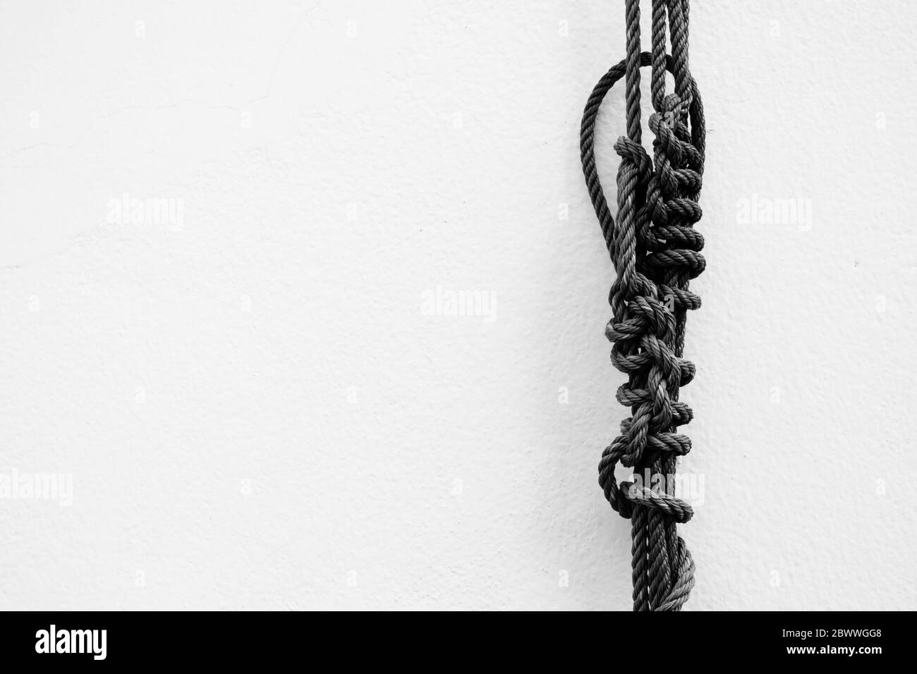 Rope texture knot Black and White Stock Photos & Images - Alamy