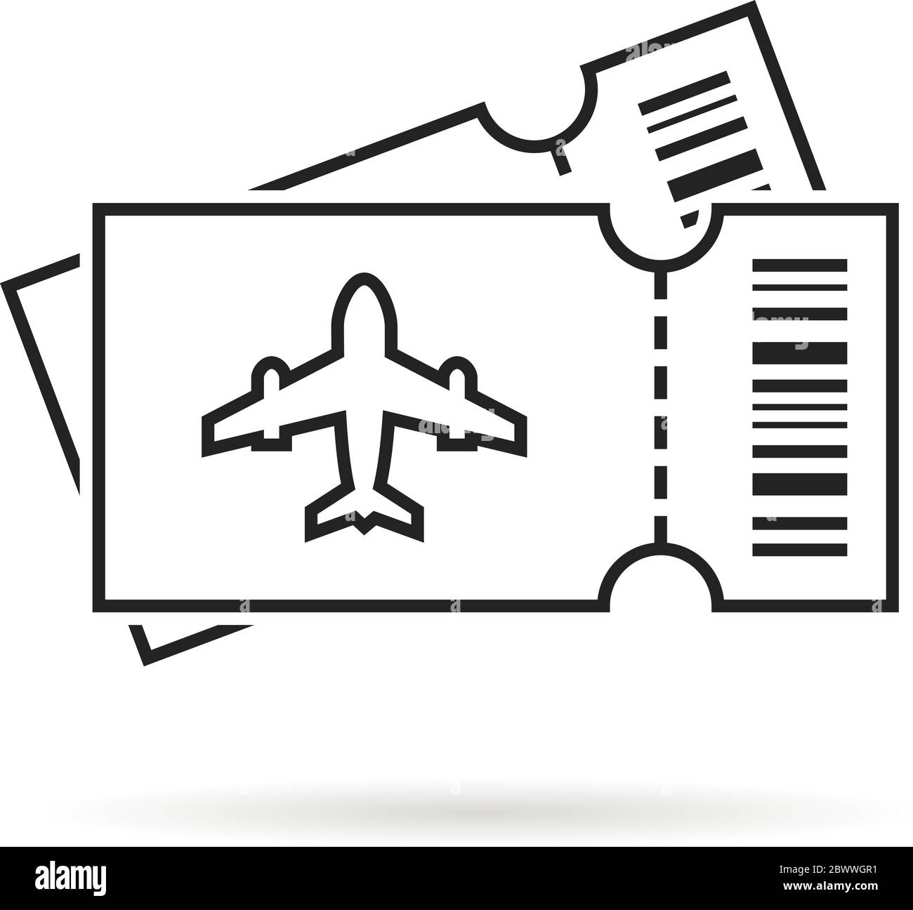 thin air line ticket logo with shadow Stock Vector Image & Art - Alamy