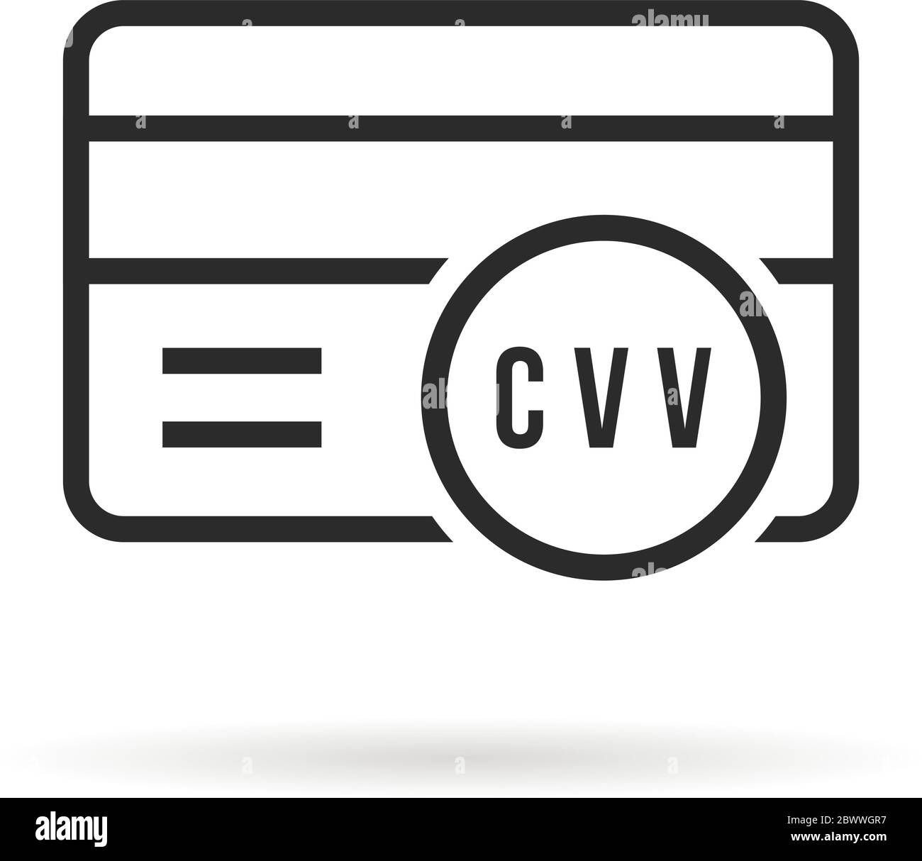black thin line credit card with cvv code Stock Vector Image & Art - Alamy