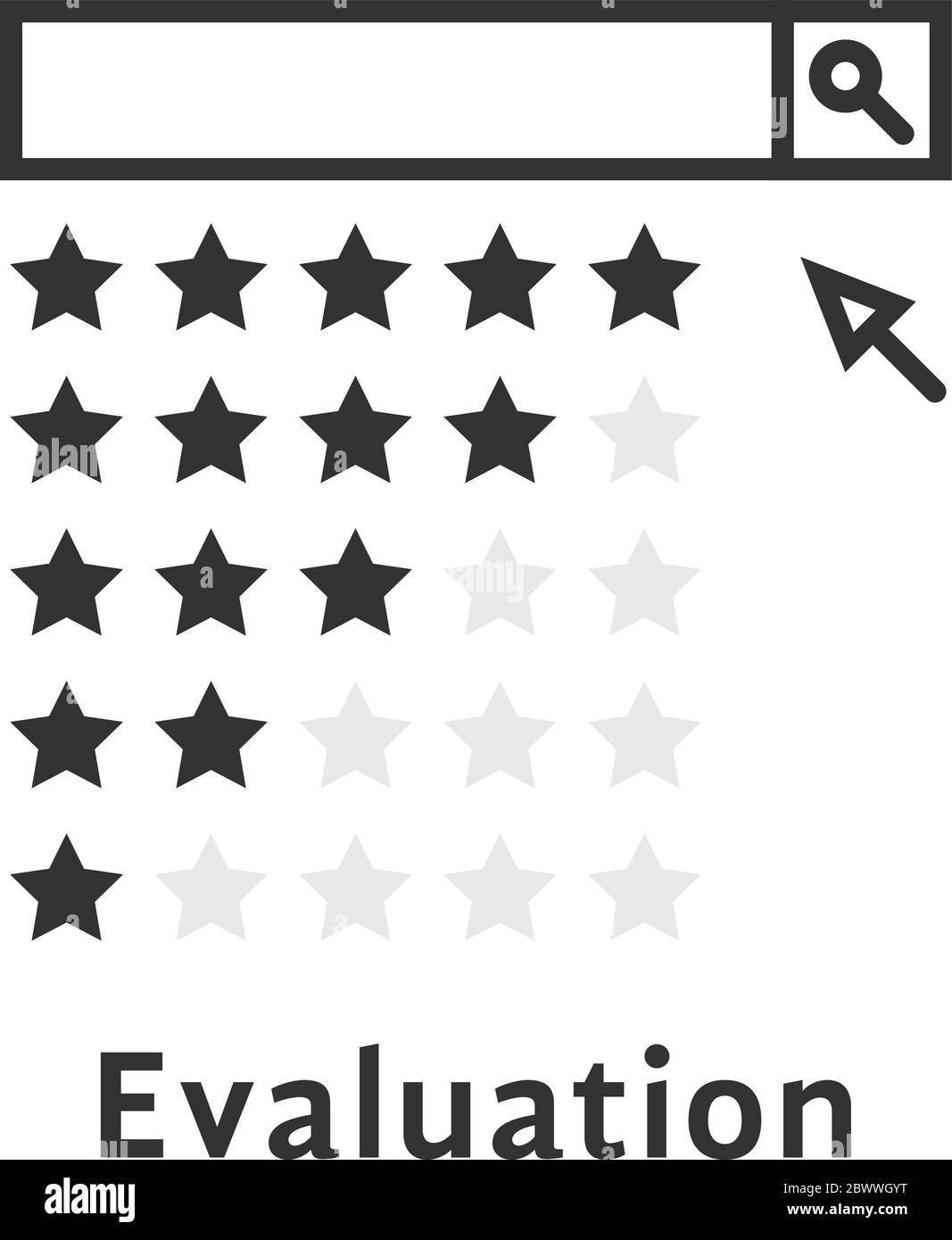 simple evaluation logo like review or searching Stock Vector Image ...