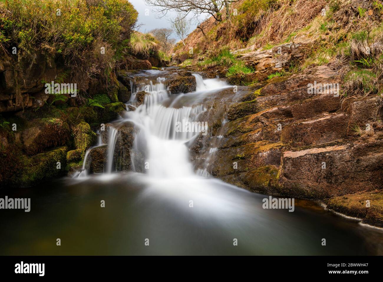 River Dane waterfall,Peak District National Park ,Stafford-shire ...