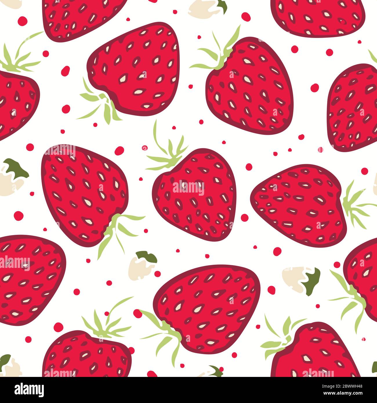 Vector strawberry pattern. Graphic modern summer repeating design. Hand ...