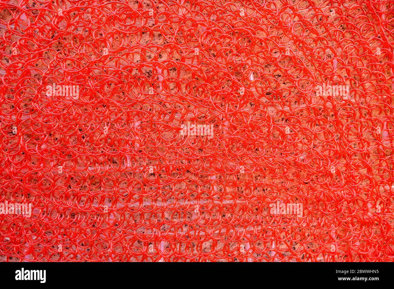 Close up Red Plastic Line Decoration on Wall for Valentine's Day Stock ...