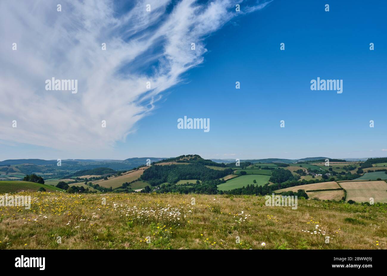 The view from Hopesay Hill near Craven Arms, Shropshire Stock Photo - Alamy