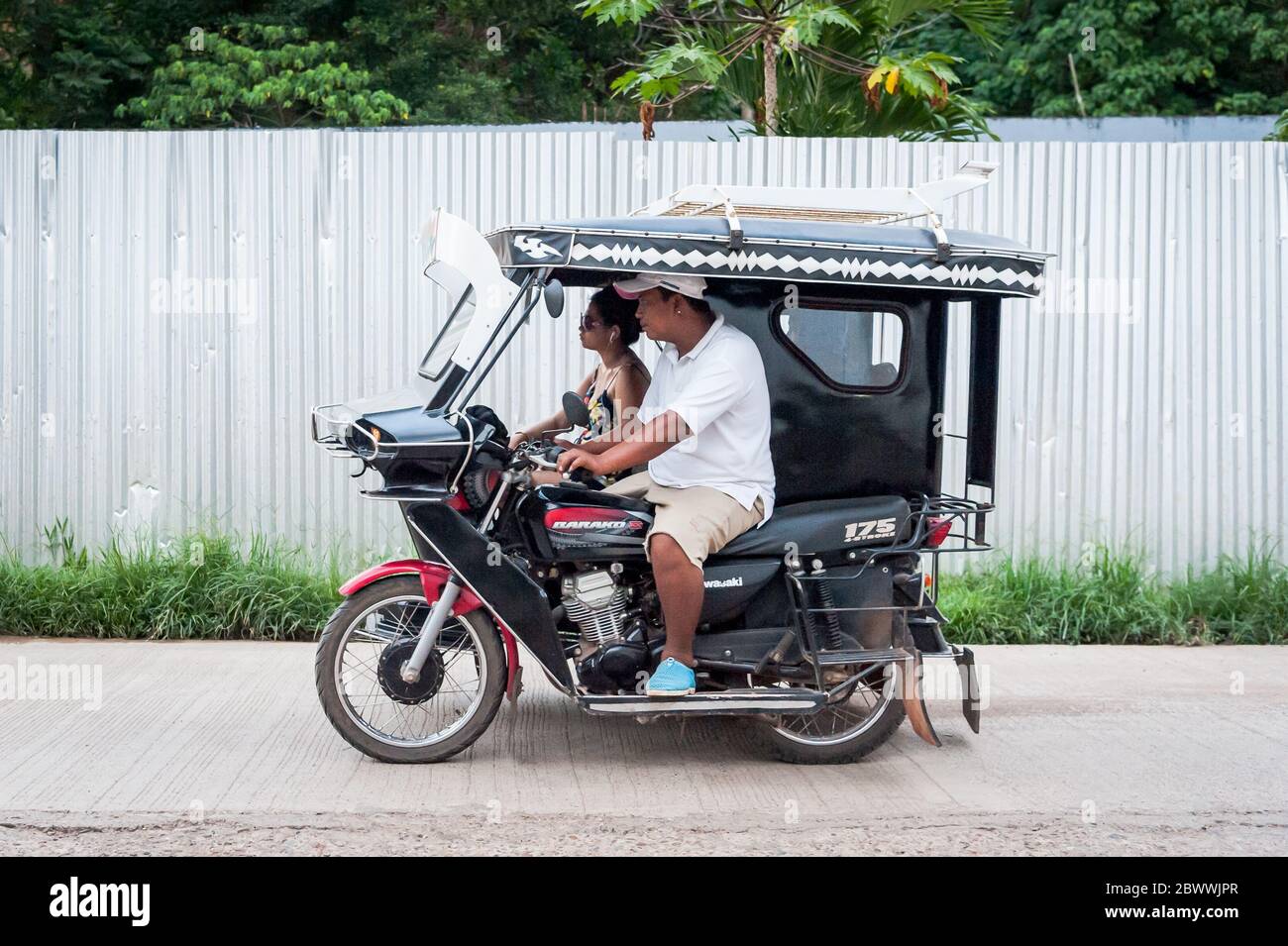 The famous filipino tricycle or tuk tuk (sometimes called rickshaw ...