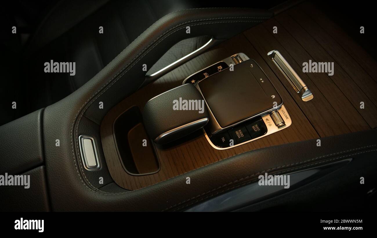 Paint protection film installation on side panel surface of luxury ...