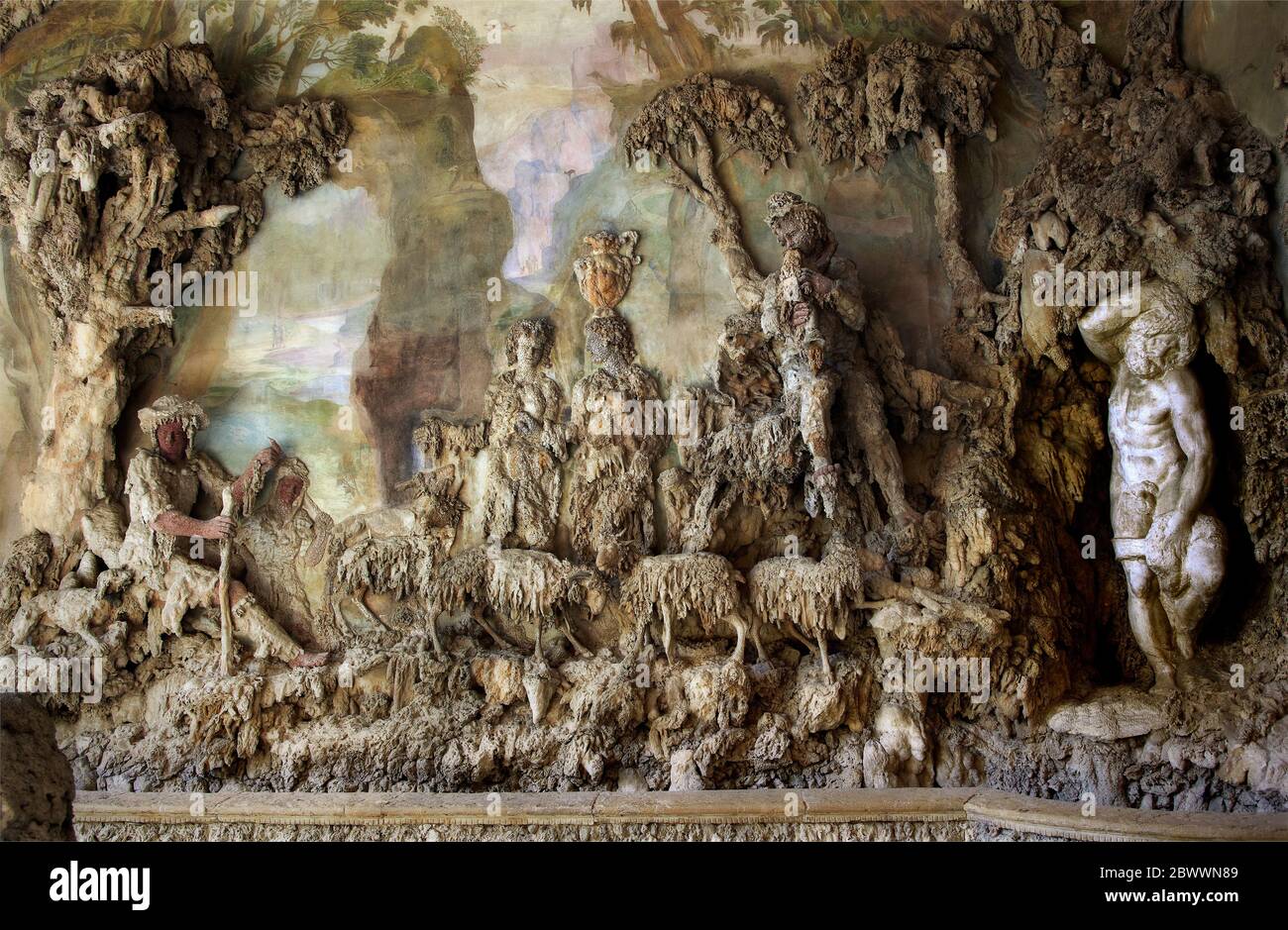 Italy, Florence. Boboli Gardens, Buontalenti grotto (also known as ...