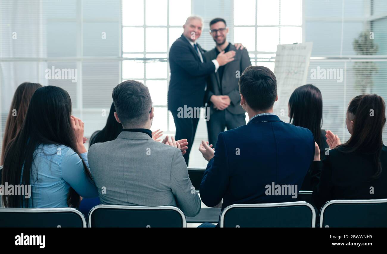 business partners standing together in a conference room Stock Photo ...