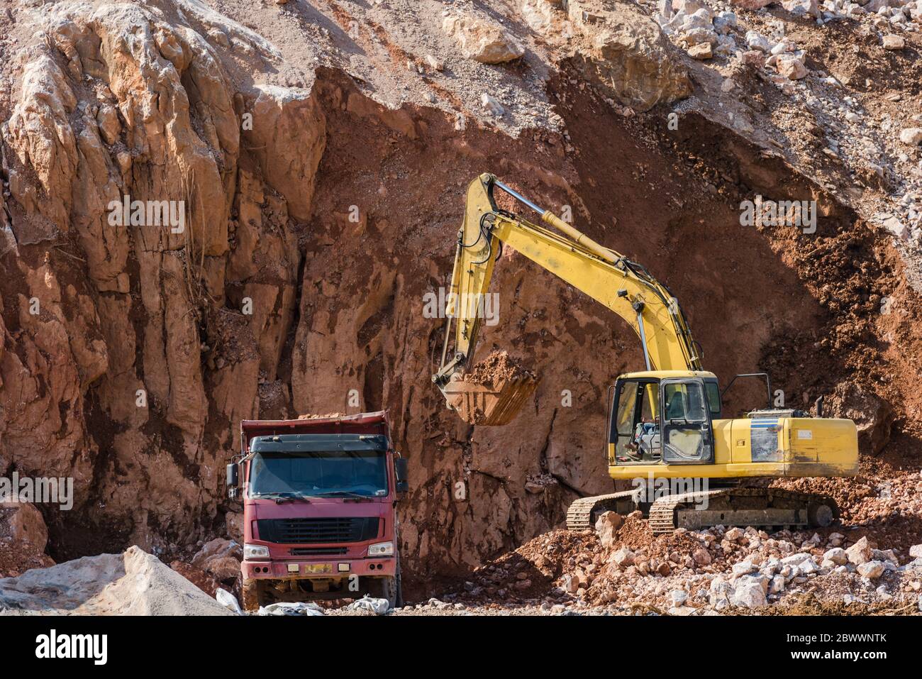 construction equipment working in a construction site Stock Photo - Alamy