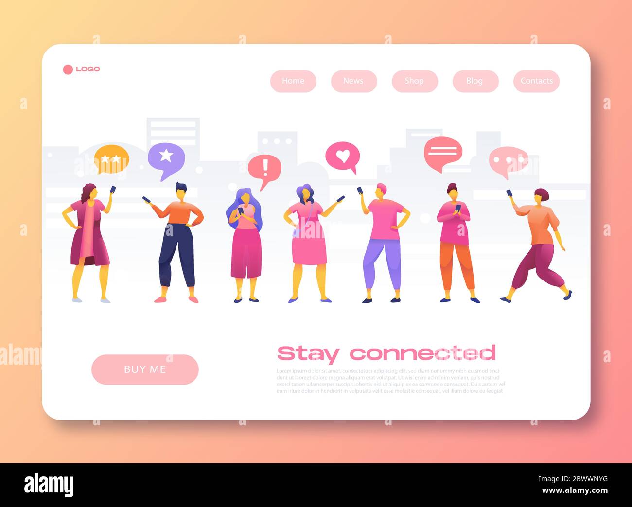 Social Network, stay connected, people connecting all over the world ...