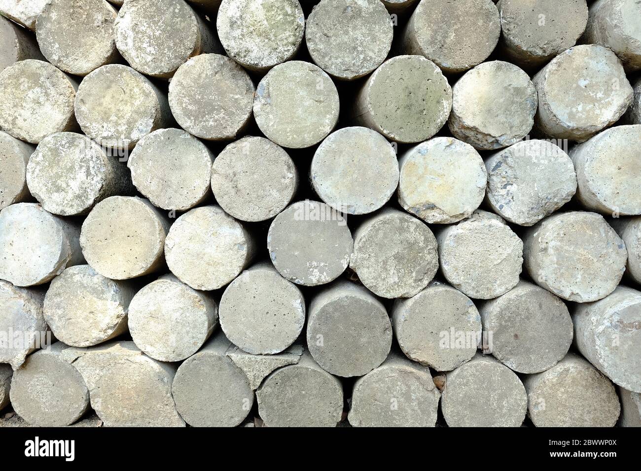 Stack of Precast Concrete Poles Stock Photo - Alamy