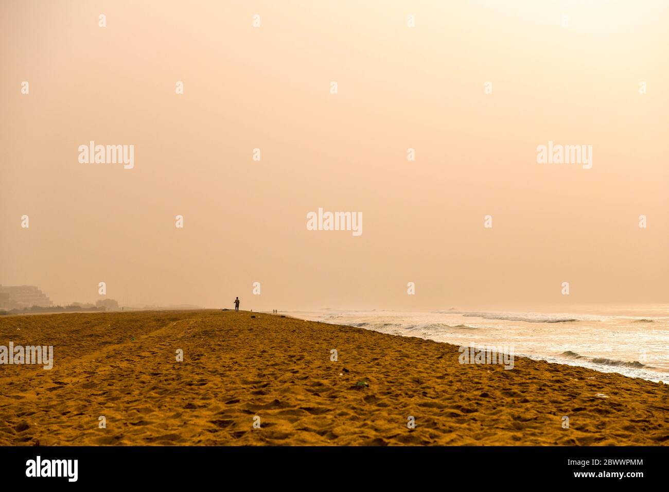 Africa, West Africa, Benin, Cotonou. Cotonou beach in the morning Stock ...