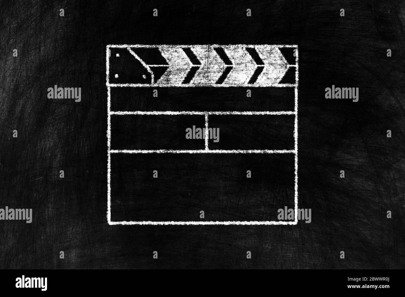 Slate film Drawing on Black Chalkboard Background Stock Photo - Alamy