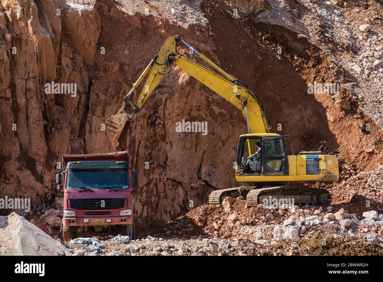 construction equipment working in a construction site Stock Photo - Alamy