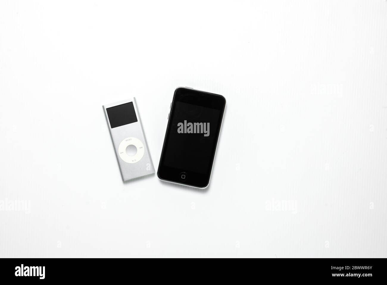 Digital pocket music player isolated on the white surface Stock Photo ...