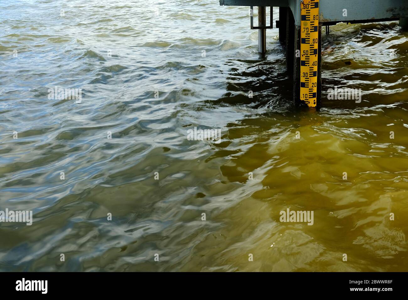 Water Level Measurement in the River Stock Photo - Alamy