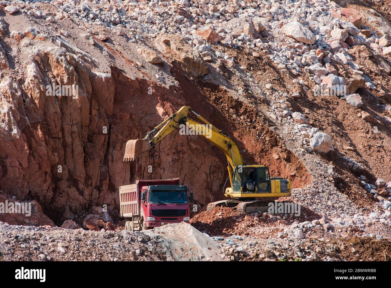 construction equipment working in a construction site Stock Photo - Alamy
