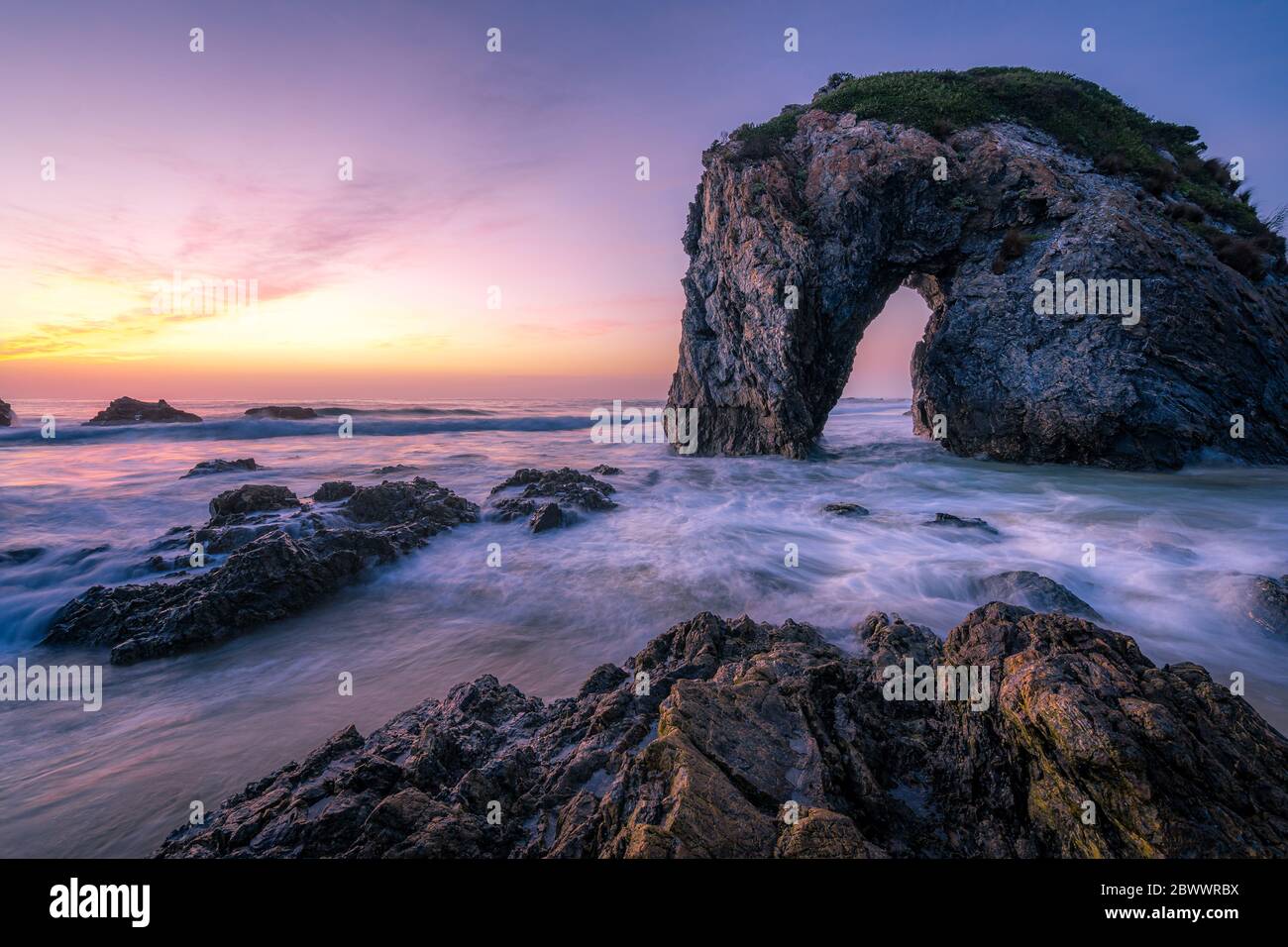 Sunrise at Horse Head Rock, Bermagui, New South Wales, Australia Stock ...