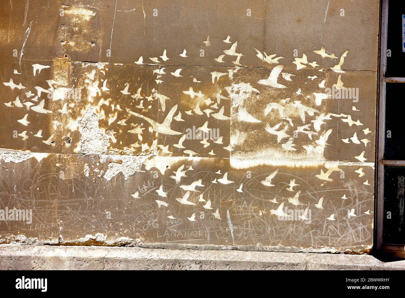 Inverted Wall Stencils in Bristol, England UK Stock Photo - Alamy